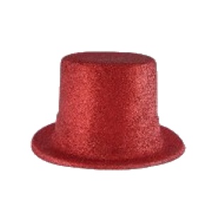 Vredebest Packaging – Red Plastic Top Hat Glitter